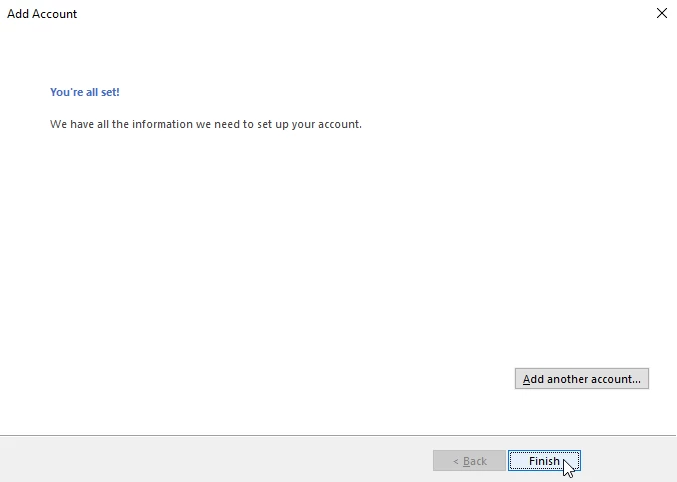 Manual configuration of an email account in Outlook | Hostico